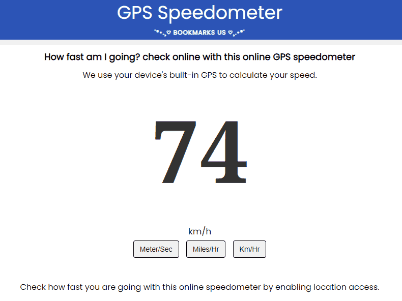 Online Speedometer - How fast am i going?